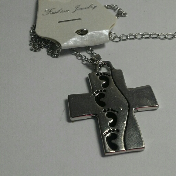 Jewelry | Footprints Crossembossed Scripture On Rear Neckla | Poshmark